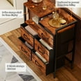 5 Drawer Rustic Brown Dressers for Bedroom 2 Tier Shelf Storage Small ...