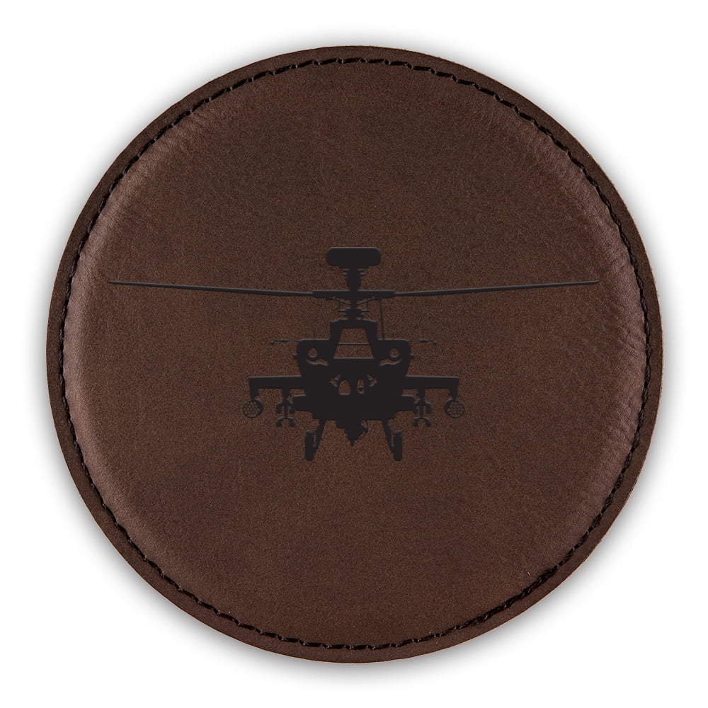 AH-64 Apache Coaster Laser Engraved Leatherette - Round Coasters - Many ...