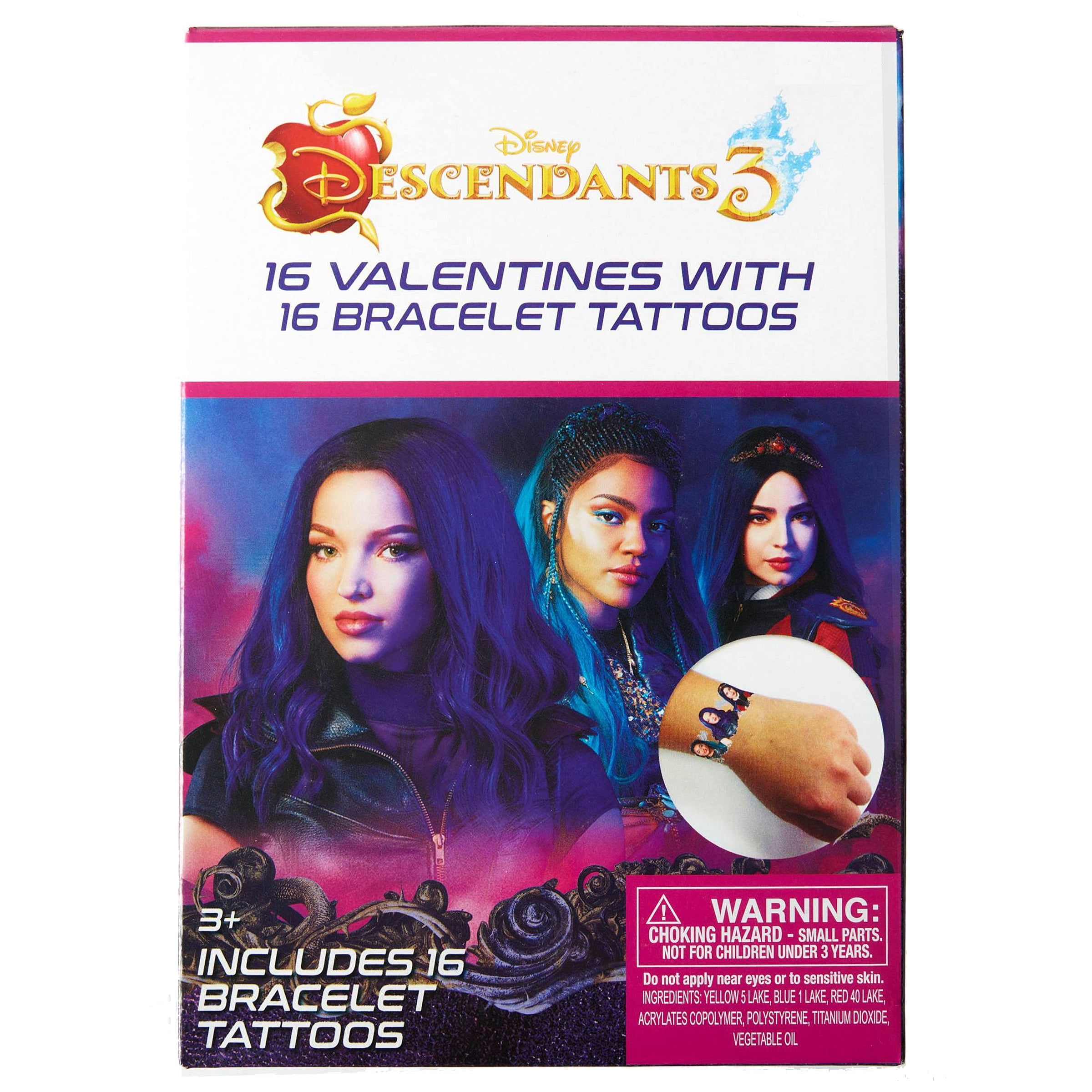 Disney Descendants 3 Valentine's Day Cards with Tattoo Bracelets ...