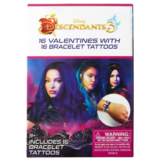 Disney Descendants 3 Valentine's Day Cards with Tattoo Bracelets ...