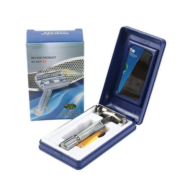 Men's Traditional Double Edge Chrome Shaving Razor, Safety Razor and 5 ...