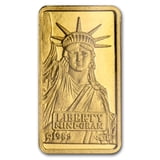 Credit Suisse 1 gram Gold Bar - Patriotic Statue of Liberty Design (In ...