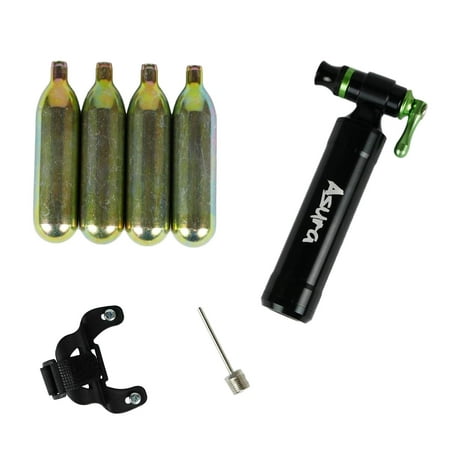 Asura 2sec Black Enclosed cO2 Tire Inflator with 4 16g 16 gram ...