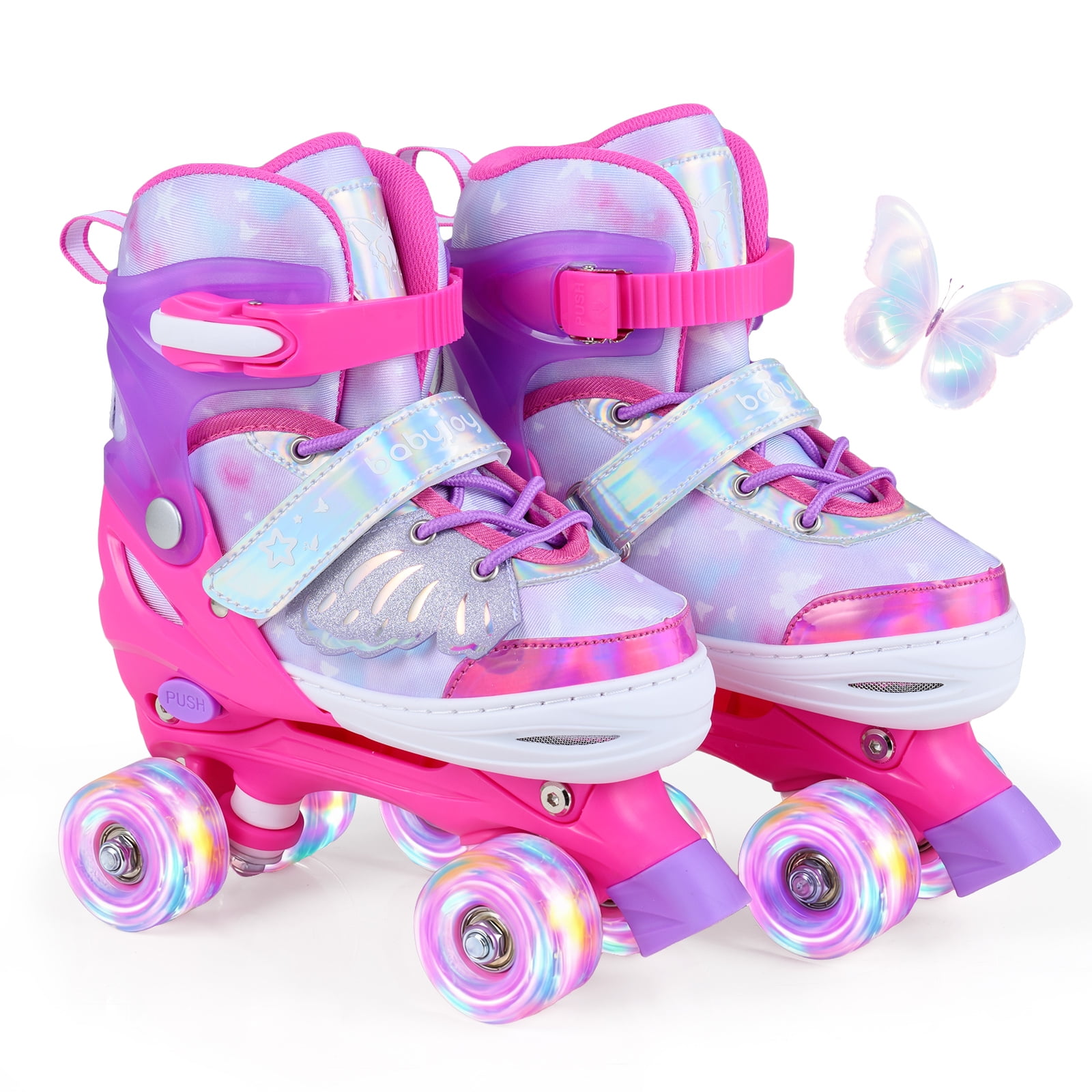 Click here for Costway Bobyjoy Kids Roller Skates 4 Sizes Adjusta... prices