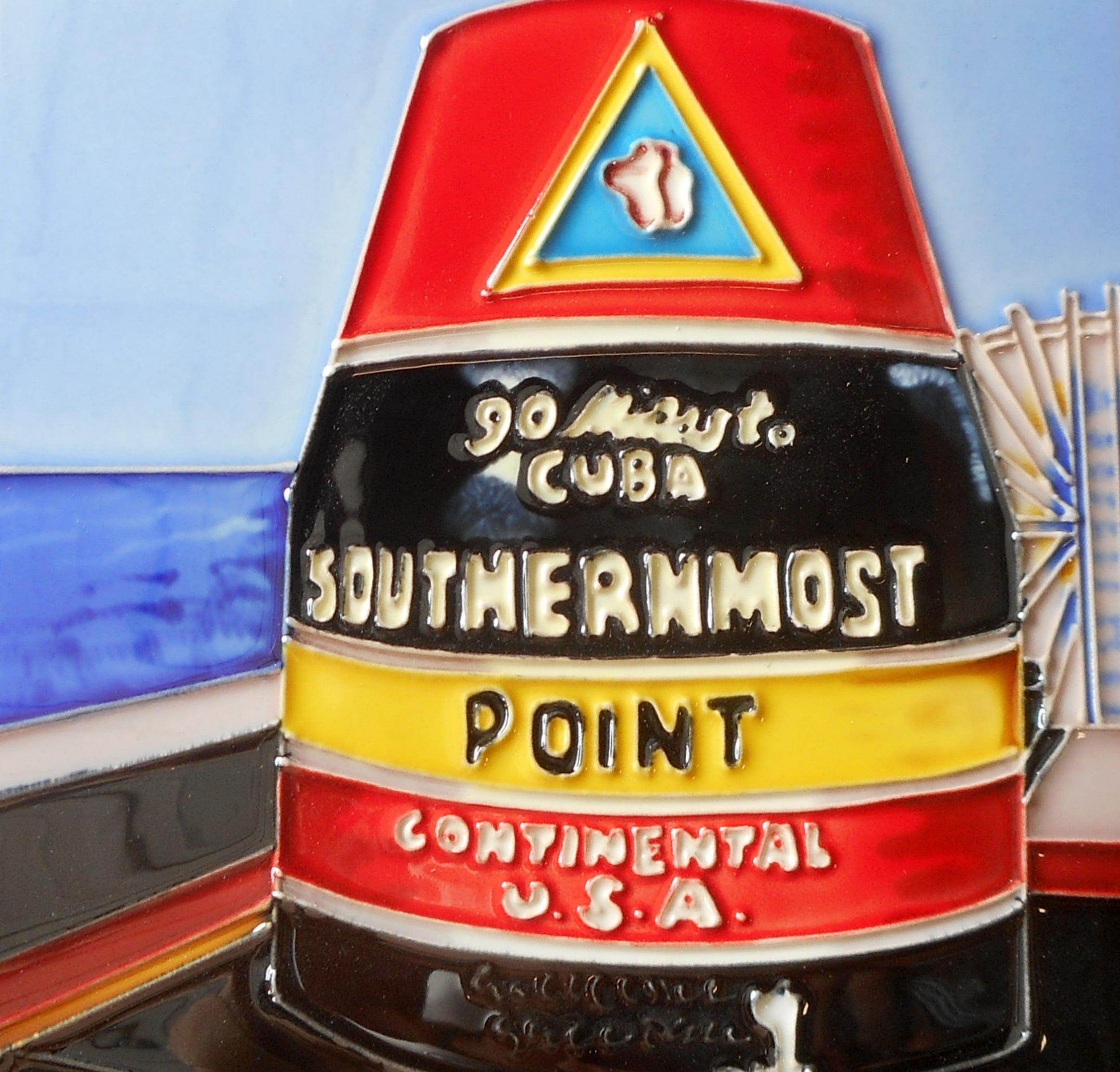 Key West sign hand painted art tile 8x8 inches with easel back ...