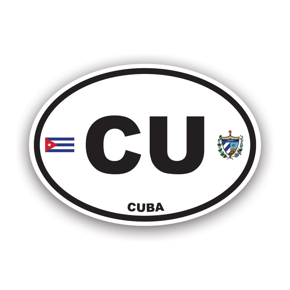 Cuba Oval Sticker Decal - Self Adhesive Vinyl - Weatherproof - Made in ...