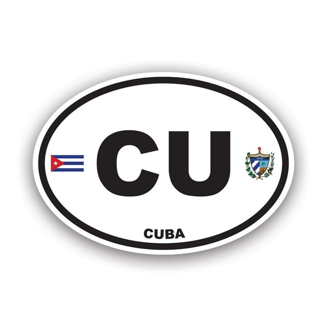 Cuba Oval Sticker Decal - Self Adhesive Vinyl - Weatherproof - Made in ...