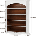 5-Tier Tall Bookcase, Full Wood Particleboard, 35lbs/Shelf, Anti-Tip ...