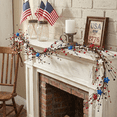 Clode 4th of July Patriotic Garland, Red White Blue Pip Berry Garland ...