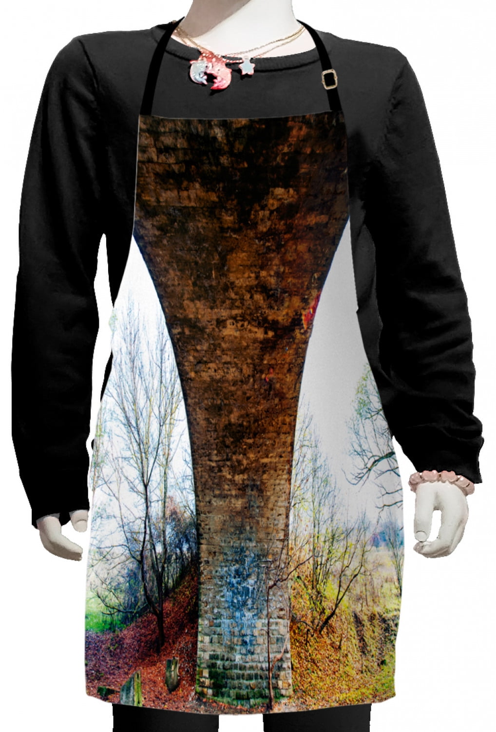 Landscape Kids Apron, Pillar of Old Stone Bridge in Rural Area Historic ...