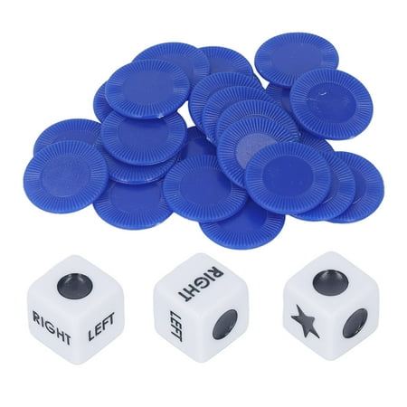 LCR Dice Game, Portable Size Left Right Dice Game Set Sturdy 24 Chips ...
