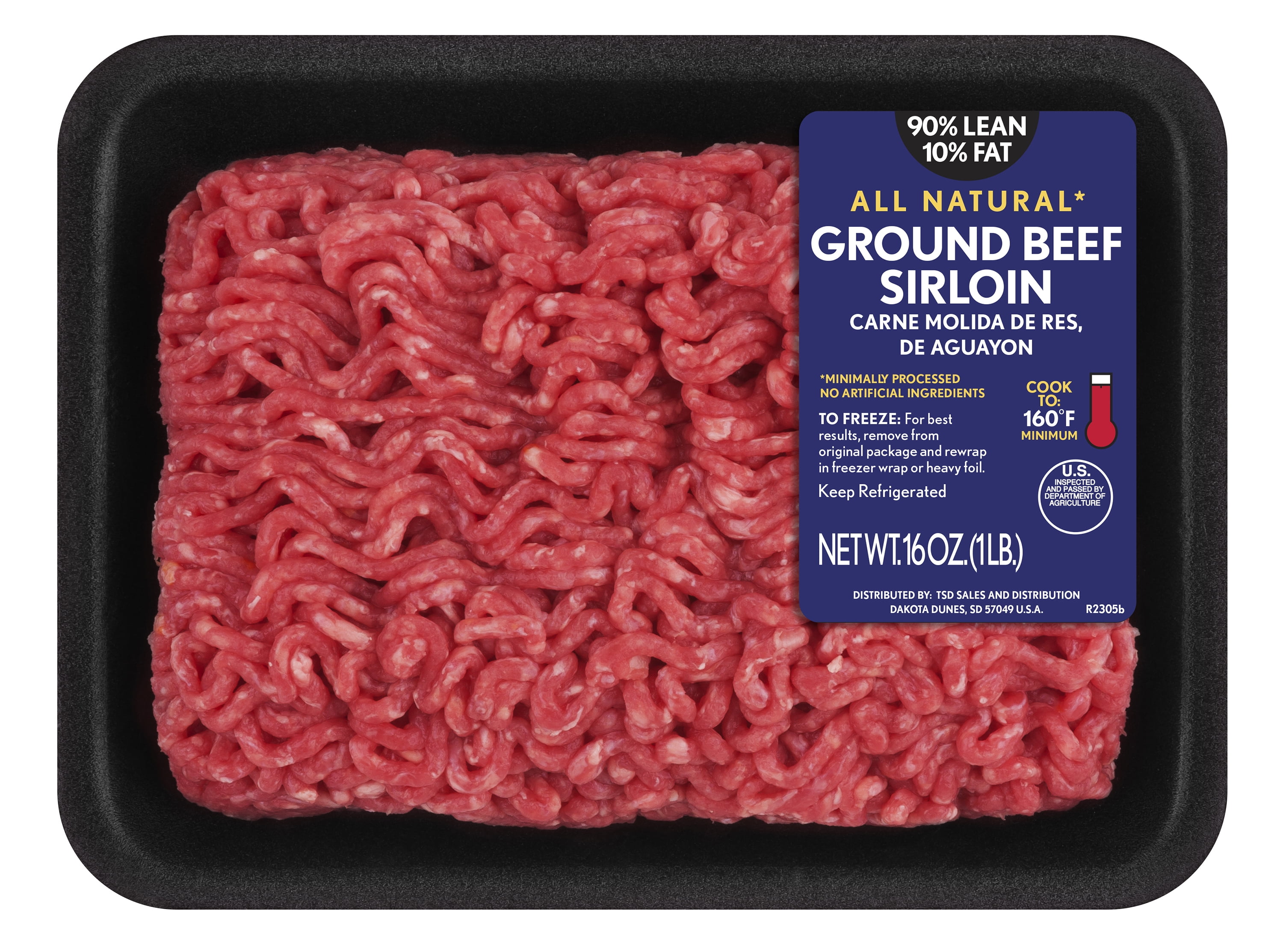 All Natural 90 Lean 10 Fat Ground Beef Sirloin Tray 1 Lb Walmart all-natural-90-lean-10-fat-ground-beef-sirloin-tray-1-lb-walmart