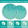 96 Pcs Blue Green Silver Birthday Party Plates Napkins Forks Supplies ...