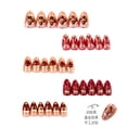 Burgundy Red Floral Press on Nails, Short Almond Glossy False Nails ...