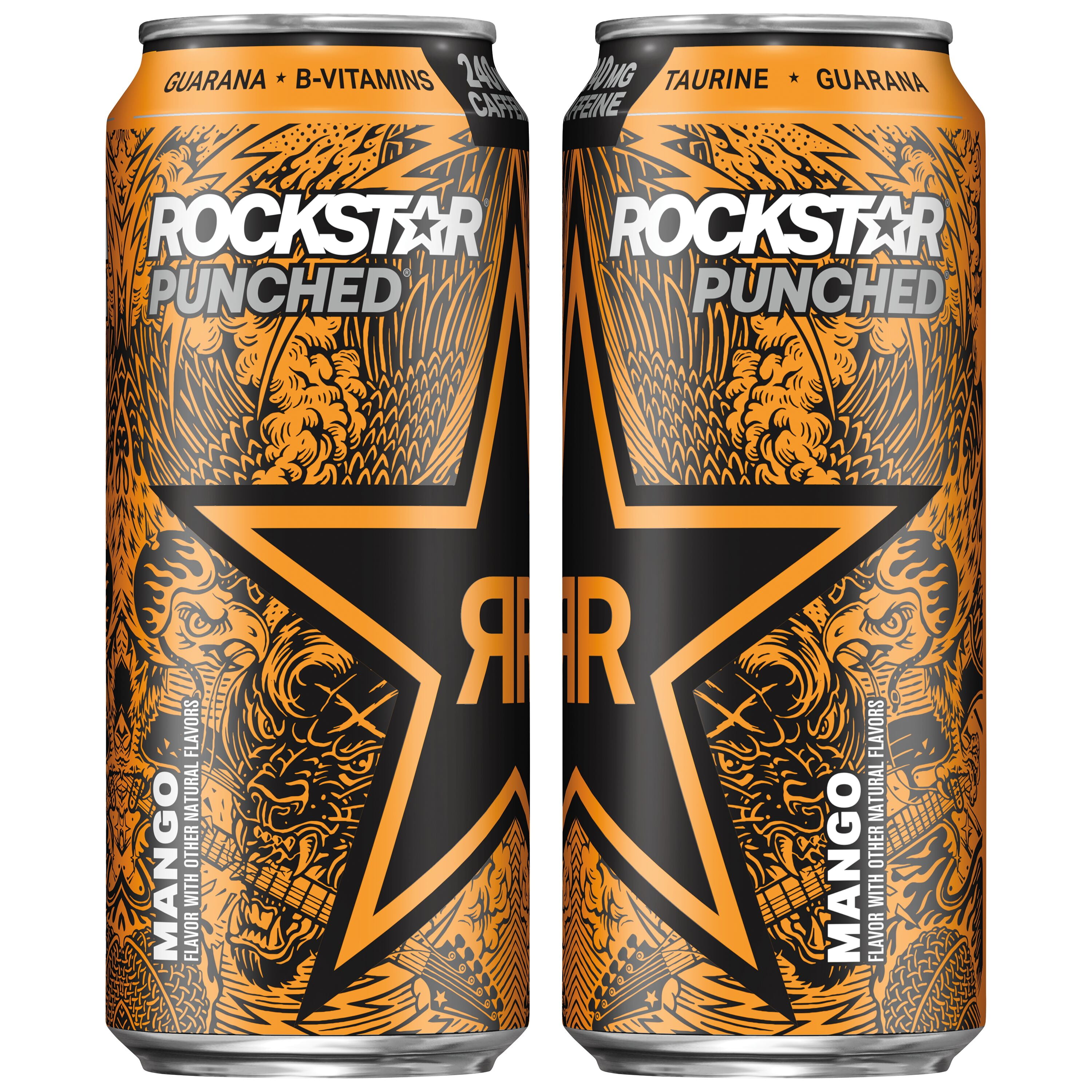 Buy Rockstar Punched Mango Energy Drink, 16 fl oz, 12 Cans Online in ...