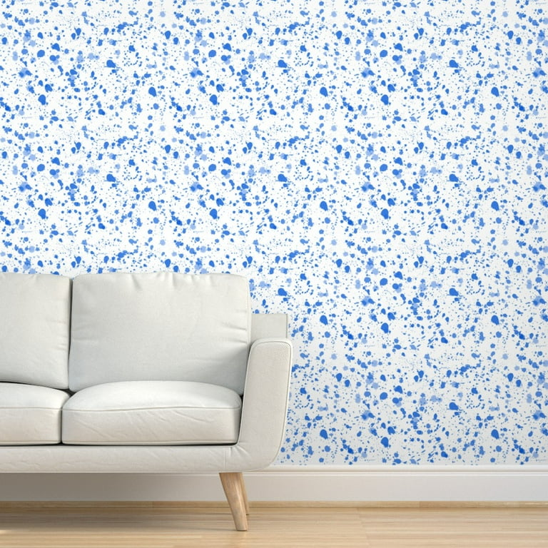 Blue Splatter Paint Wallpaper