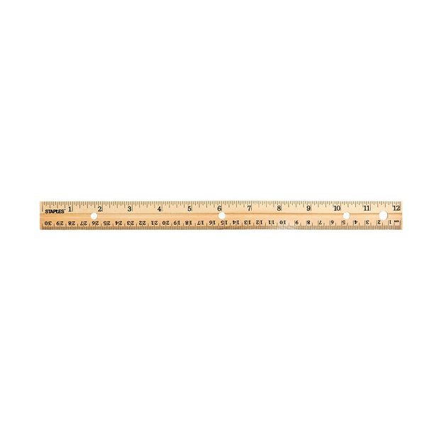 Staples 12" Wooden Ruler Imperial/Metric (51891) 2773009 - Walmart.com ...