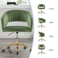 MOONMISS Modern Velvet Office Chair with Gold Base,Adjustable Swivel ...