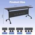 70.8" Folding Conference Table with Lockable Wheels, Mobile Flip Top ...