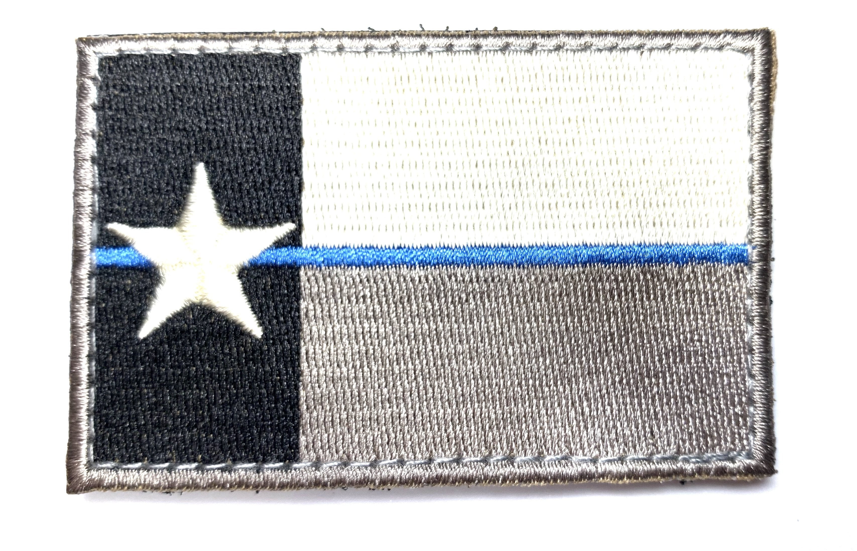 Texas Black Grey Thin Blue Line Morale Patch Hook & Loop Police - Walmart.com