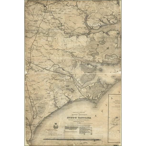 24"x36" Gallery Poster, military map of east North Carolina 1862 p2 ...