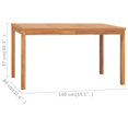 vidaXL Garden Dining Table 55.1"x31.5"x30.3" Solid Teak Wood 5619 ...