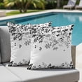 Black Gradient Leaf Pillow Covers Set of 2, Rustic Eucalyptus Leaves ...