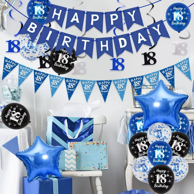 18th Birthday Invitations Blue
