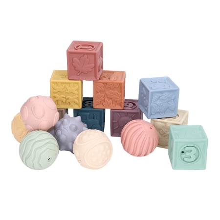 FLAMEEN Soft Building Blocks,Soft Building Blocks Baby Sensory Silicone ...