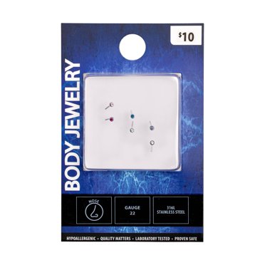 Body Candy Pack of 5 Assorted Stainless Steel Nose Hoop Rings 18 Gauge ...