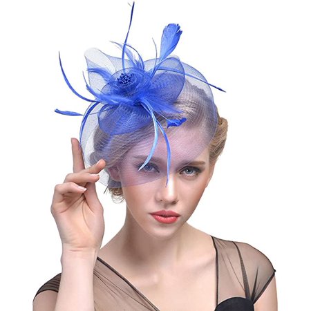 Qianli Fascinator Grande pince à cheveux florale Chapeau de cocktail ...
