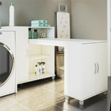 RealRooms Crafters Workstation: Basin Hobby and Craft Desk with Storage ...