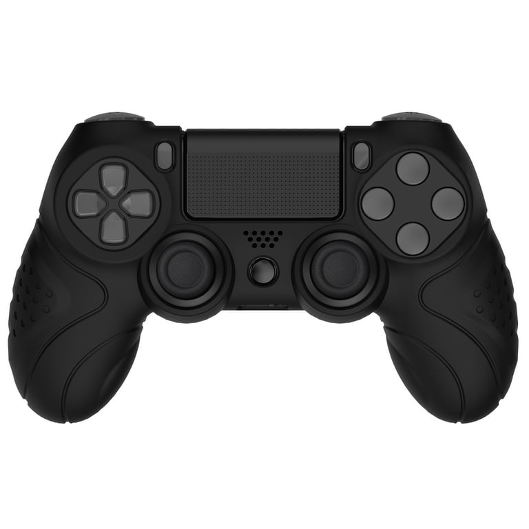PlayVital Guardian Edition Black Ergonomic Soft Anti Slip Controller Silicone Case for Playstation 4 Rubber Protector Skin with Joystick Caps for PS4 Slim for PS4 Pro Controller Walmart