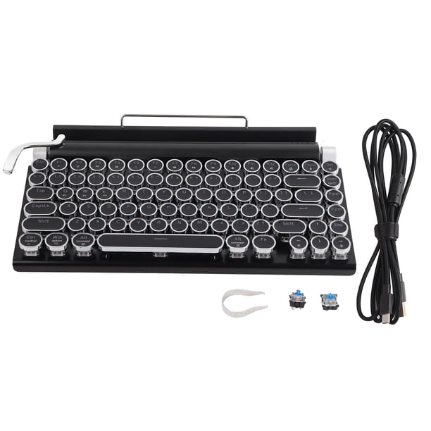 Wireless Keyboard,Retro Typewriter Keyboard 83 Retro Typewriter ...