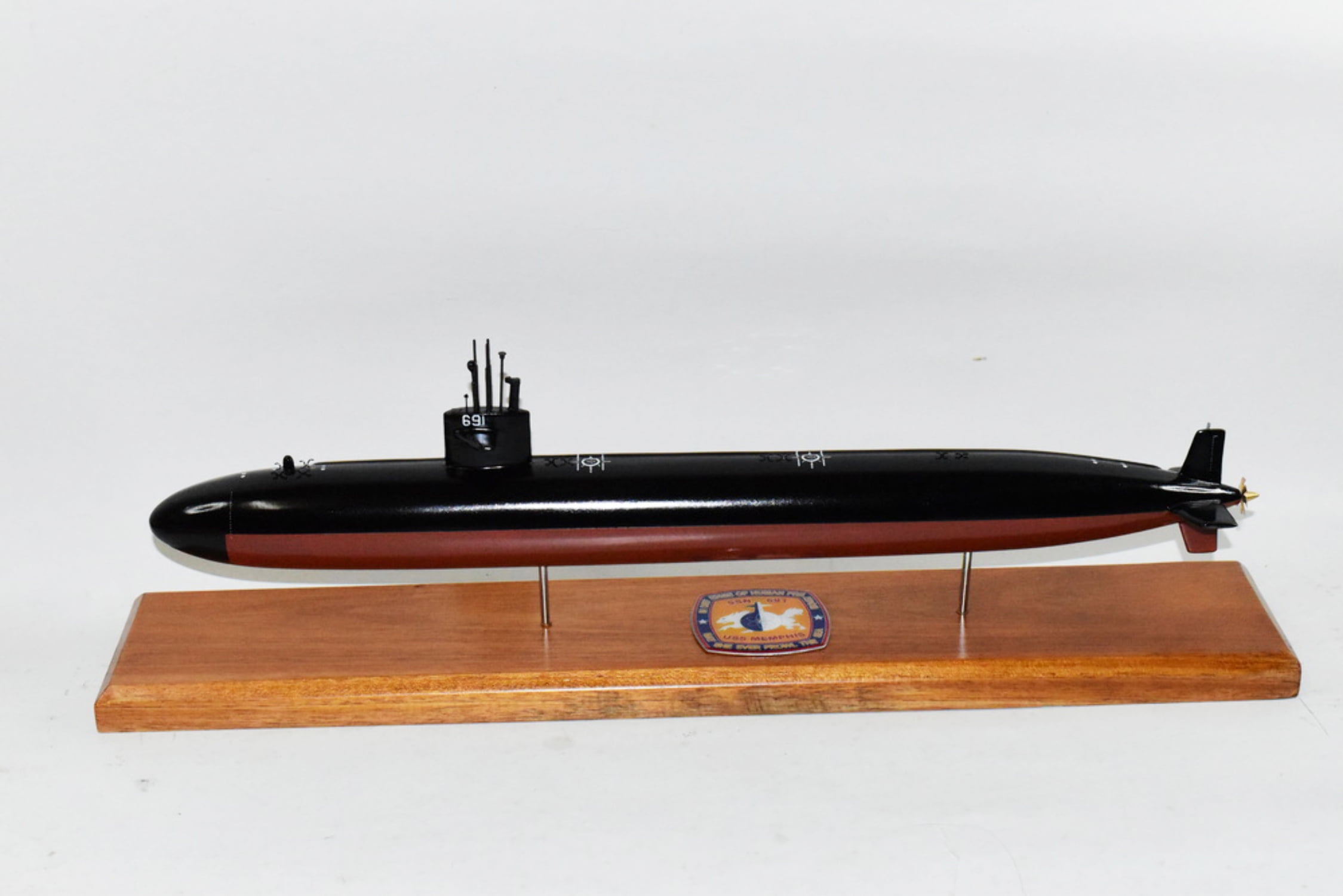 USS Memphis (SSN-691) Submarine Model,Navy,Scale Model,Mahogany,20 inch ...