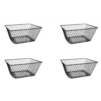 Small Metal Rectangular, Oval and Round Wire Baskets with Handles ...