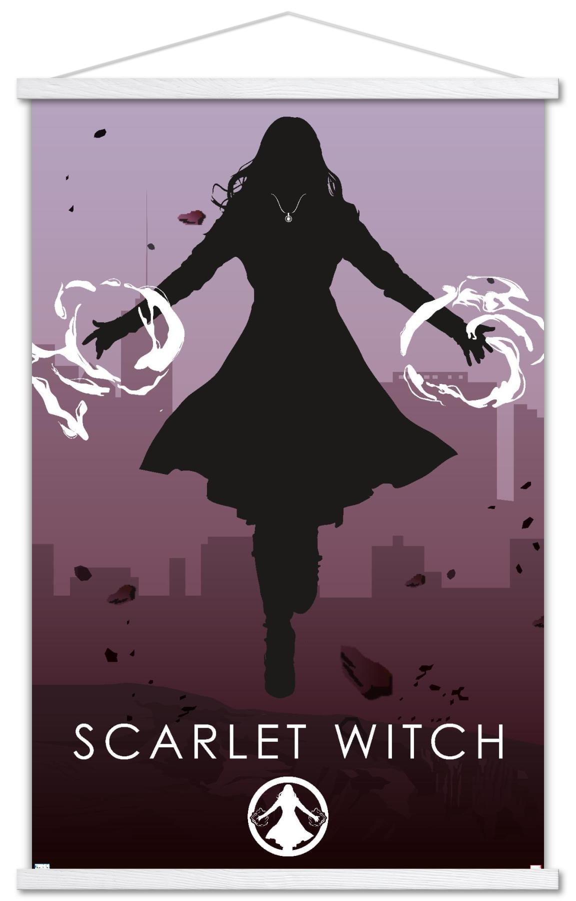 Marvel Comics - Scarlet Witch - Minimalist Wall Poster with Wooden ...