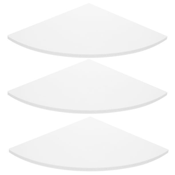 3Pcs Wall Corner Shelves Triangle Fan Shape Storage Racks Wall-mounted ...