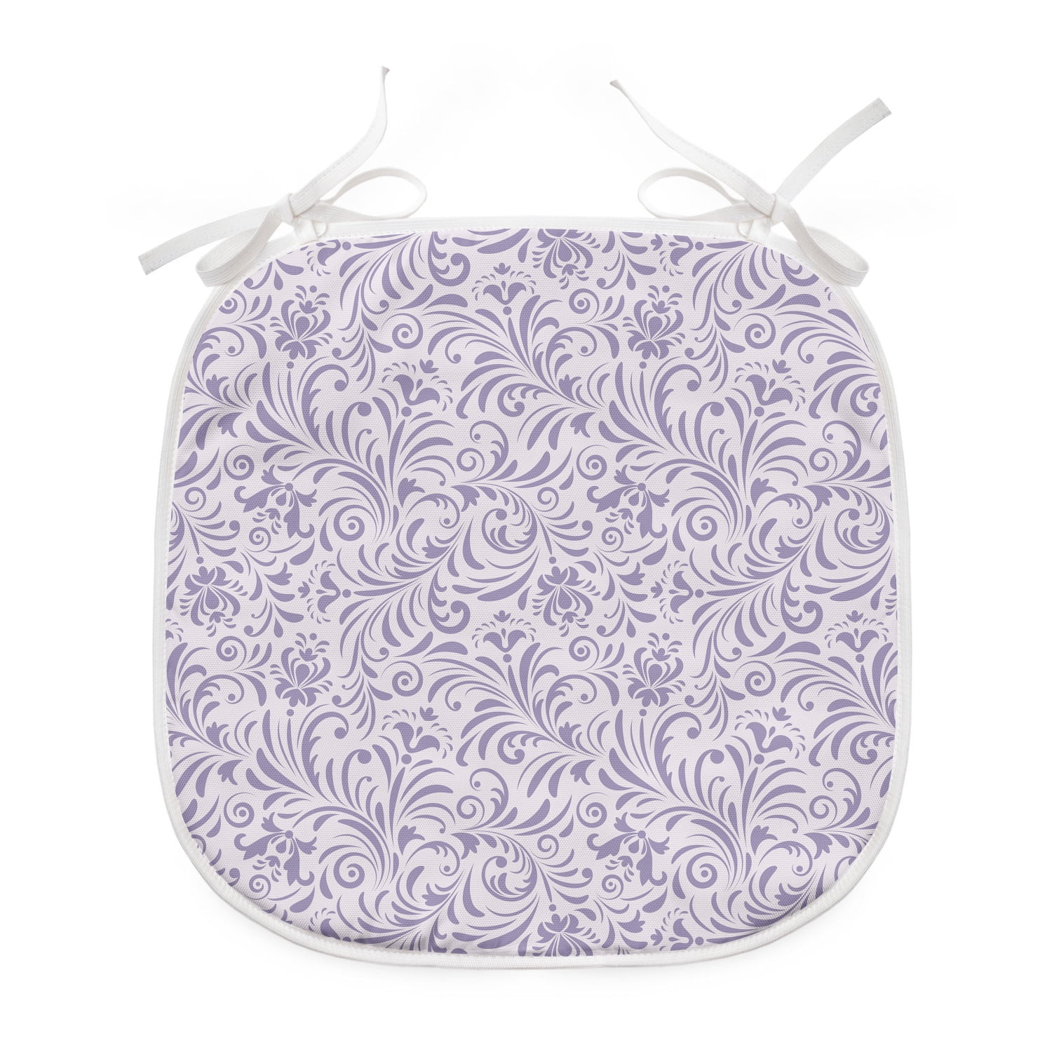 Floral Dining Chair Pad, Pattern with Abstract Flowers in Pastel Colors ...