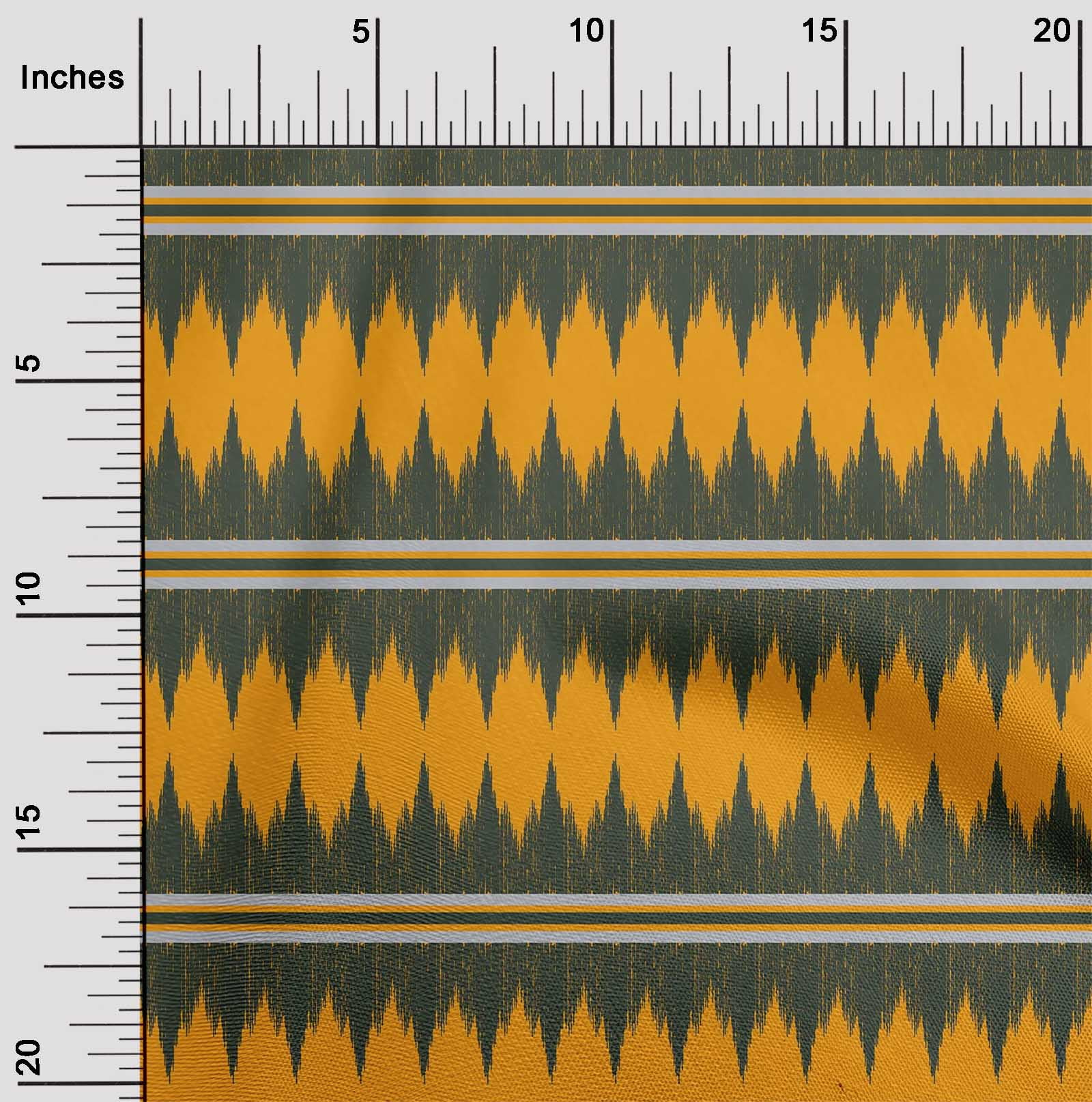 oneOone Cotton Silk Fabric Brush Stroke & Stripe Ikat Print Fabric BTY ...