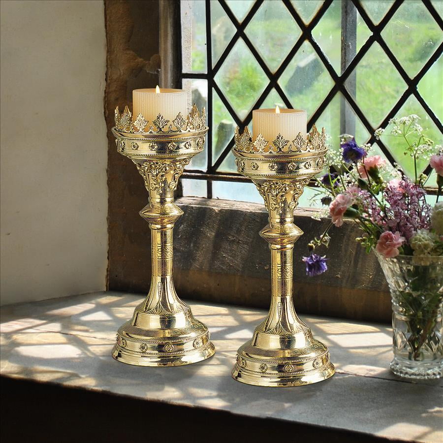 Design Toscano Chartres Cathedral Gothic Candlesticks: Set of Two ...