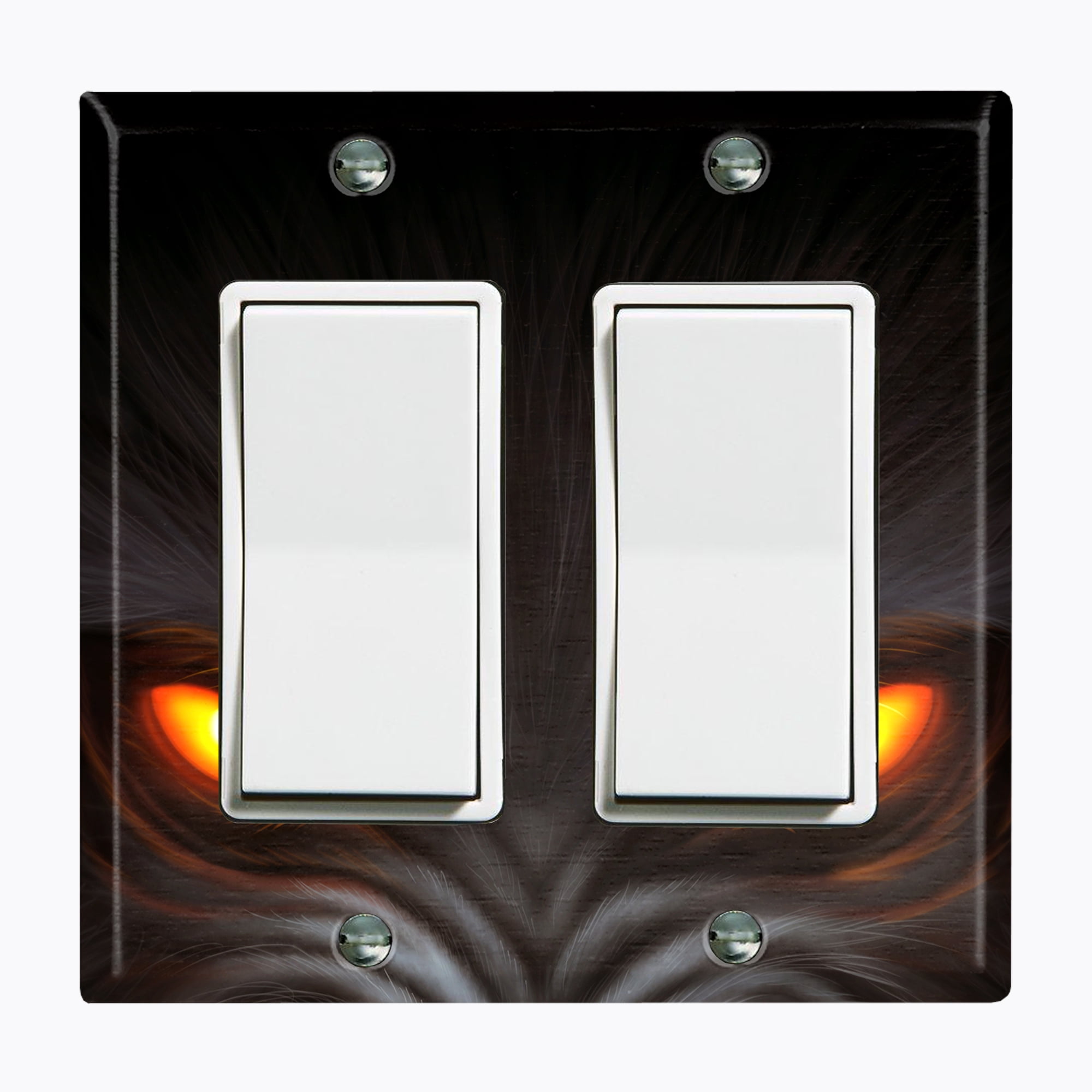 Metal Light Switch Plate Outlet Cover (Beast Eyes - Double Rocker ...