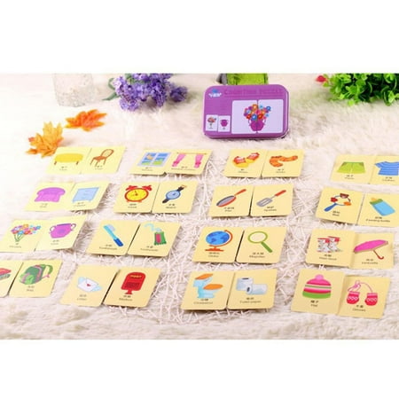 Universal Children Cognitive Card With Iron Carry Box Baby Learning ...