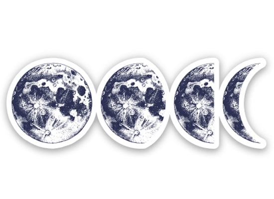 Moon Phases - 8" Vinyl Sticker - For Car Laptop I-Pad - Waterproof ...