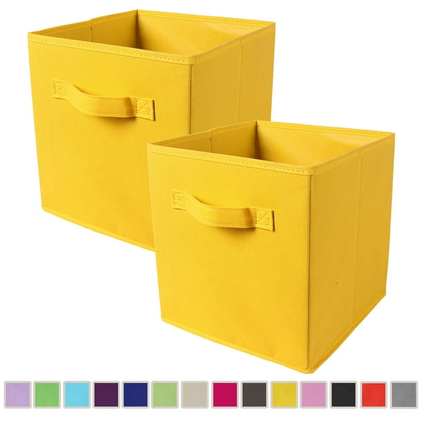 Yoytoo 2 Pack Collapsible Cube Fabric Storage Bins 11 Inch Collapsible