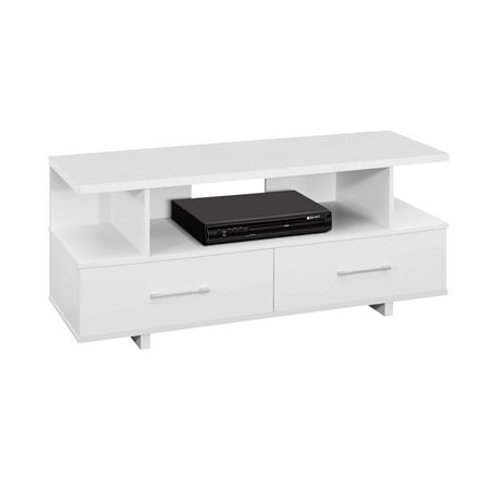TV STAND - 48"L / WHITE WITH 2 STORAGE DRAWERS - Walmart.com