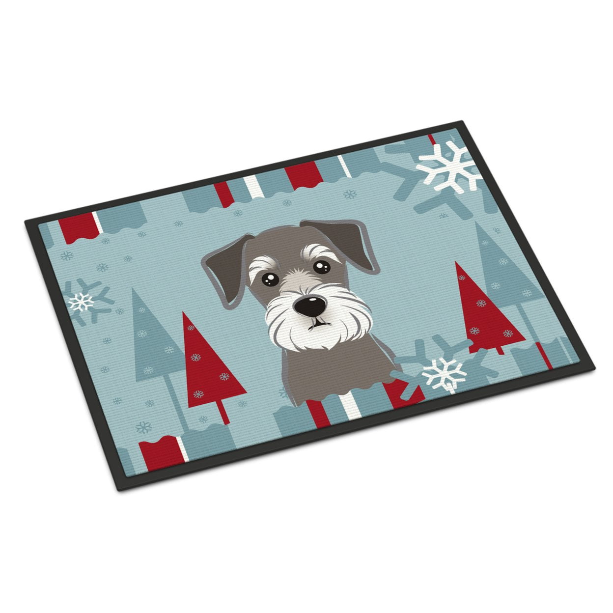 Carolines Treasures BB1702MAT Winter Holiday Schnauzer Door Mat, Indoor ...