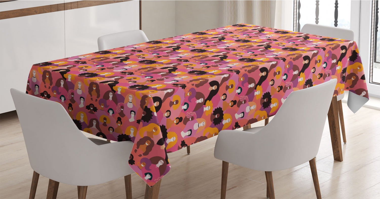Feminism Tablecloth, Girl Power Unity Related Multi-ethnic Woman Lady ...