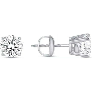 Viraj Gems N Jewel 1 CT Lab Grown Diamond Stud Earrings, Round Cut, VS1 Clarity, E-F Color, 14K ...