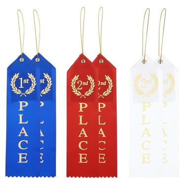 RibbonsNow 1st Place Award Ribbons - 25 Blue Ribbons with Card & String ...